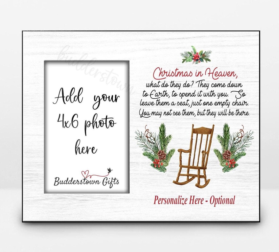 Christmas in Heaven Memorial Frame | Holiday Sympathy Gift ...