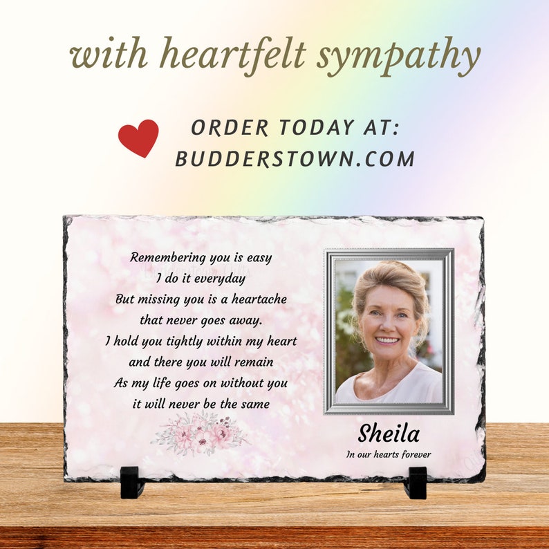 Personalized Memorial Photo Slate: Sympathy Remembrance Gift - Etsy