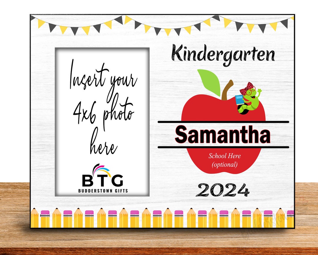 Personalized Kindergarten Photo Frame: School Keepsake, 4x6 Picture - Etsy