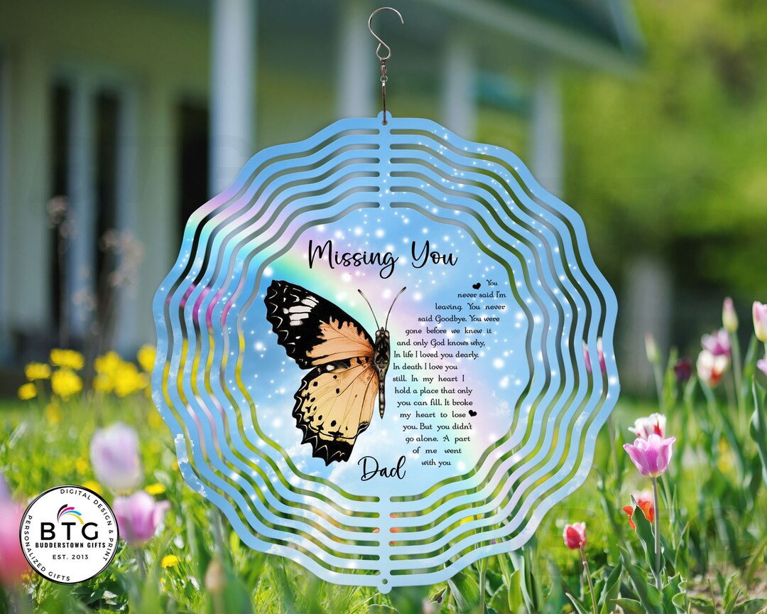 Butterfly Memorial Wind Spinner – Sympathy Gift, Garden Decor, Missing ...