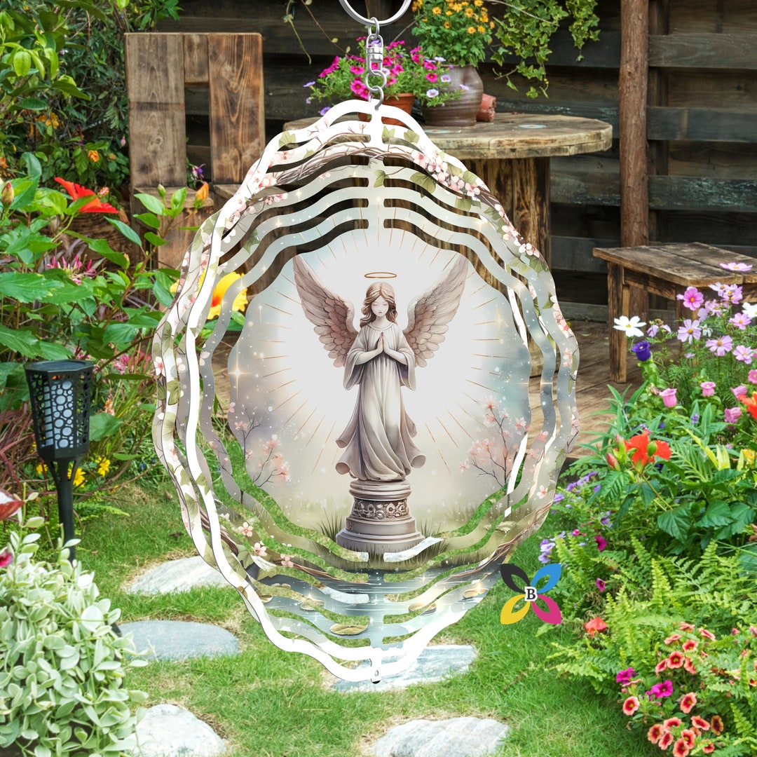 Angel Wind Spinner: Memorial Garden Decor, Celebration of Life - Etsy