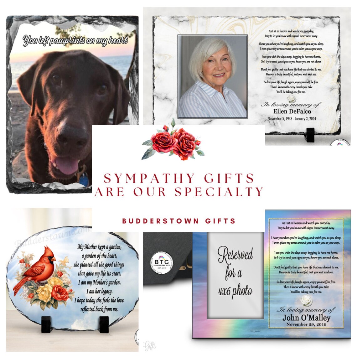 Personalized Memorial Photo Slate: Sympathy Remembrance Gift - Etsy