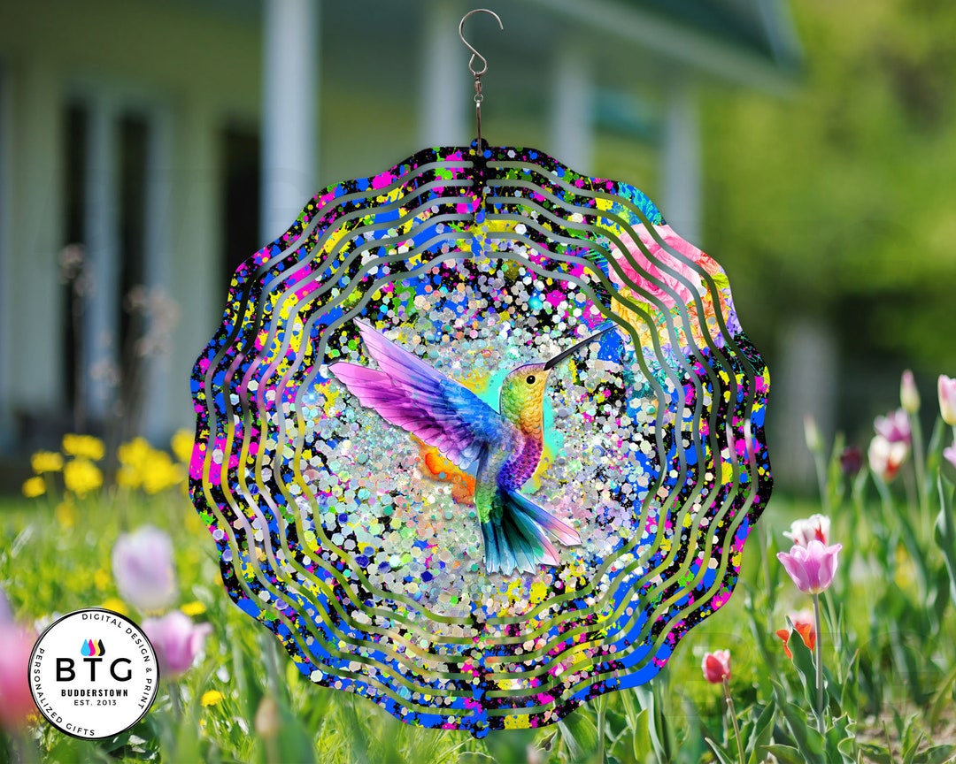 Hummingbird Wind Spinner Hummingbird Outdoor Decor Yard Art Windspinner ...