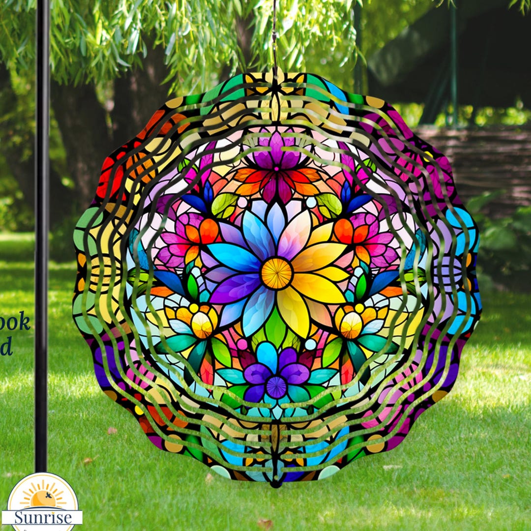 Colorful Flower Wind Spinner – Yard Decor, Garden Art, Outdoor Gift - Etsy