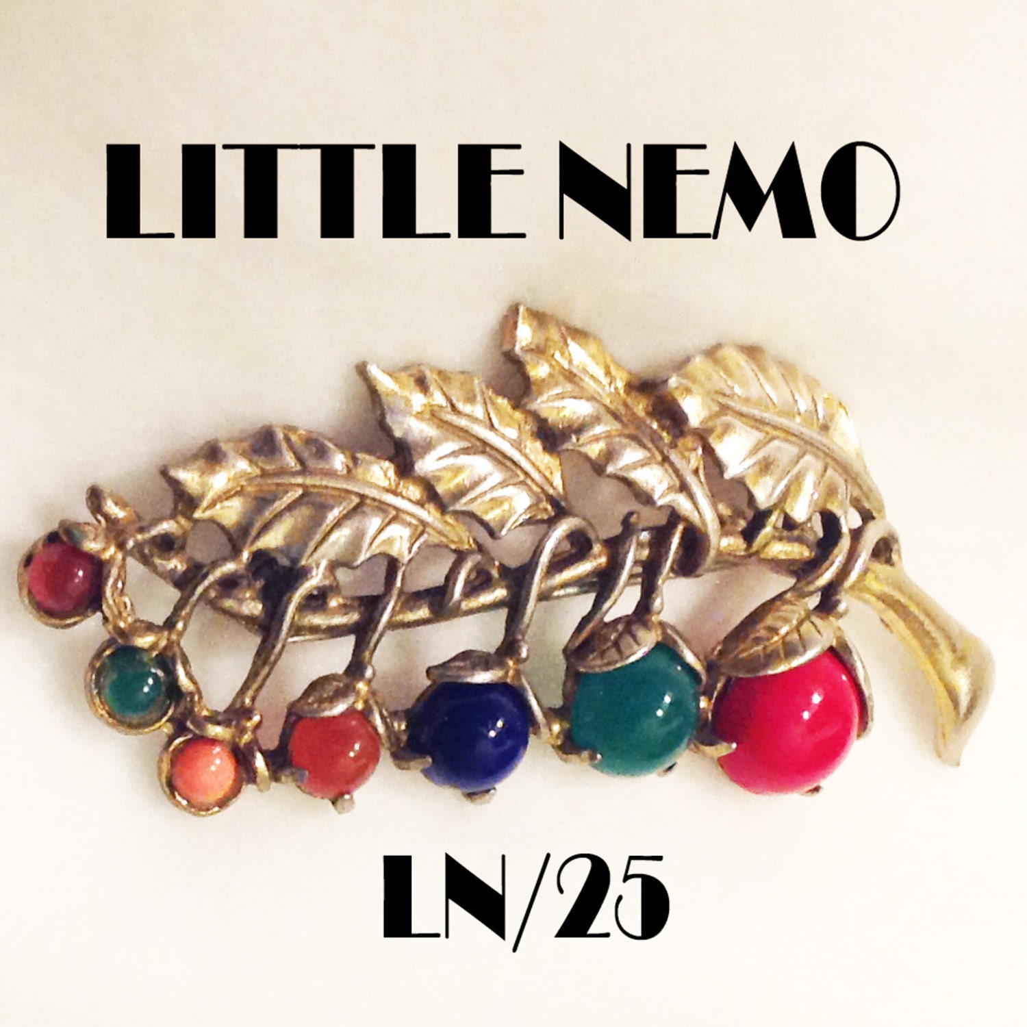 Little Nemo LN/25 Berries Pin Brooch Multicolor Simulated Semiprecious ...