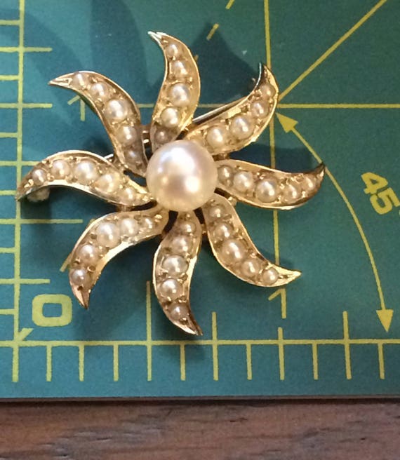 Gilded Age! Antique Victorian Revival Starburst Pin … - Gem