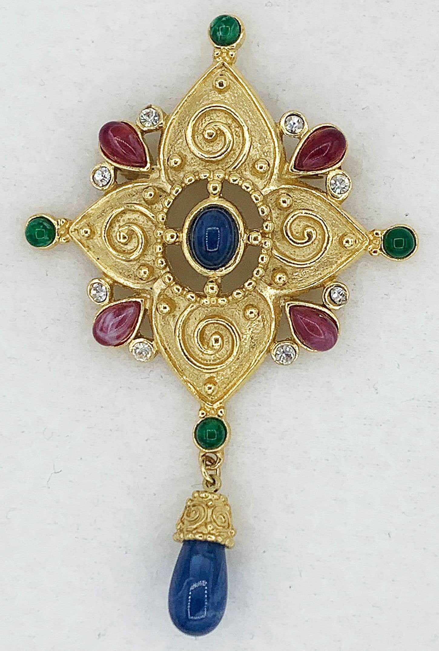 RARE Crown Trifari Jewels of India Maltese Cross Pin Brooch - Etsy