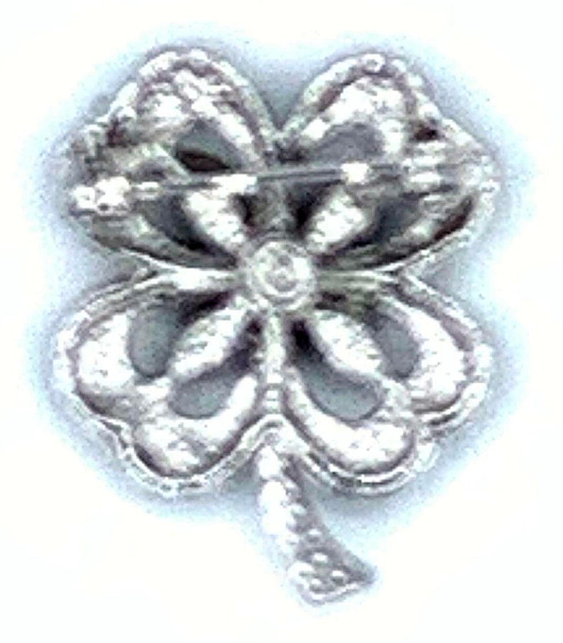 Vintage St. Patrick's Day Shamrock Clover Pin Brooch Emerald Green ...