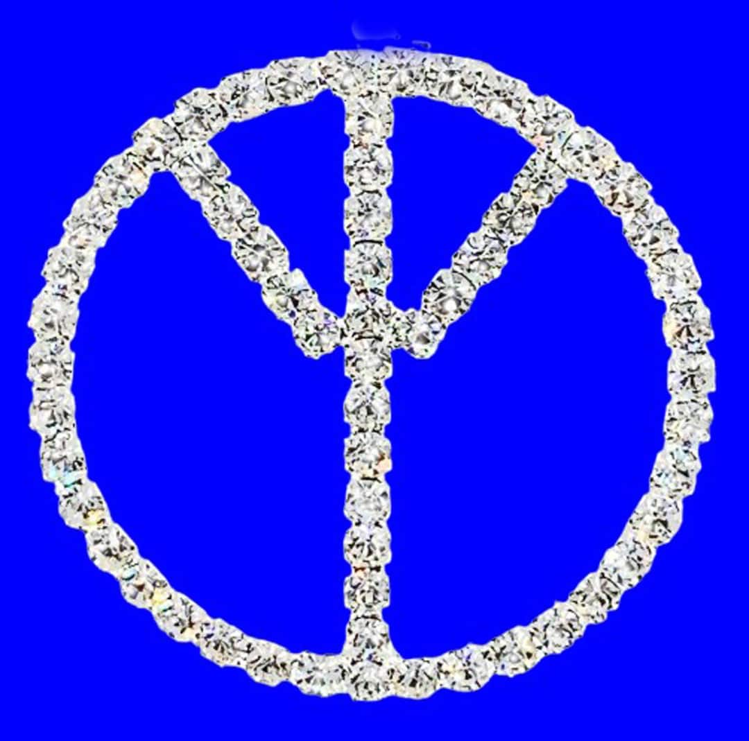 Vintage Peace Sign Symbol Pin Brooch Made With Swarovski Rhinestones ...