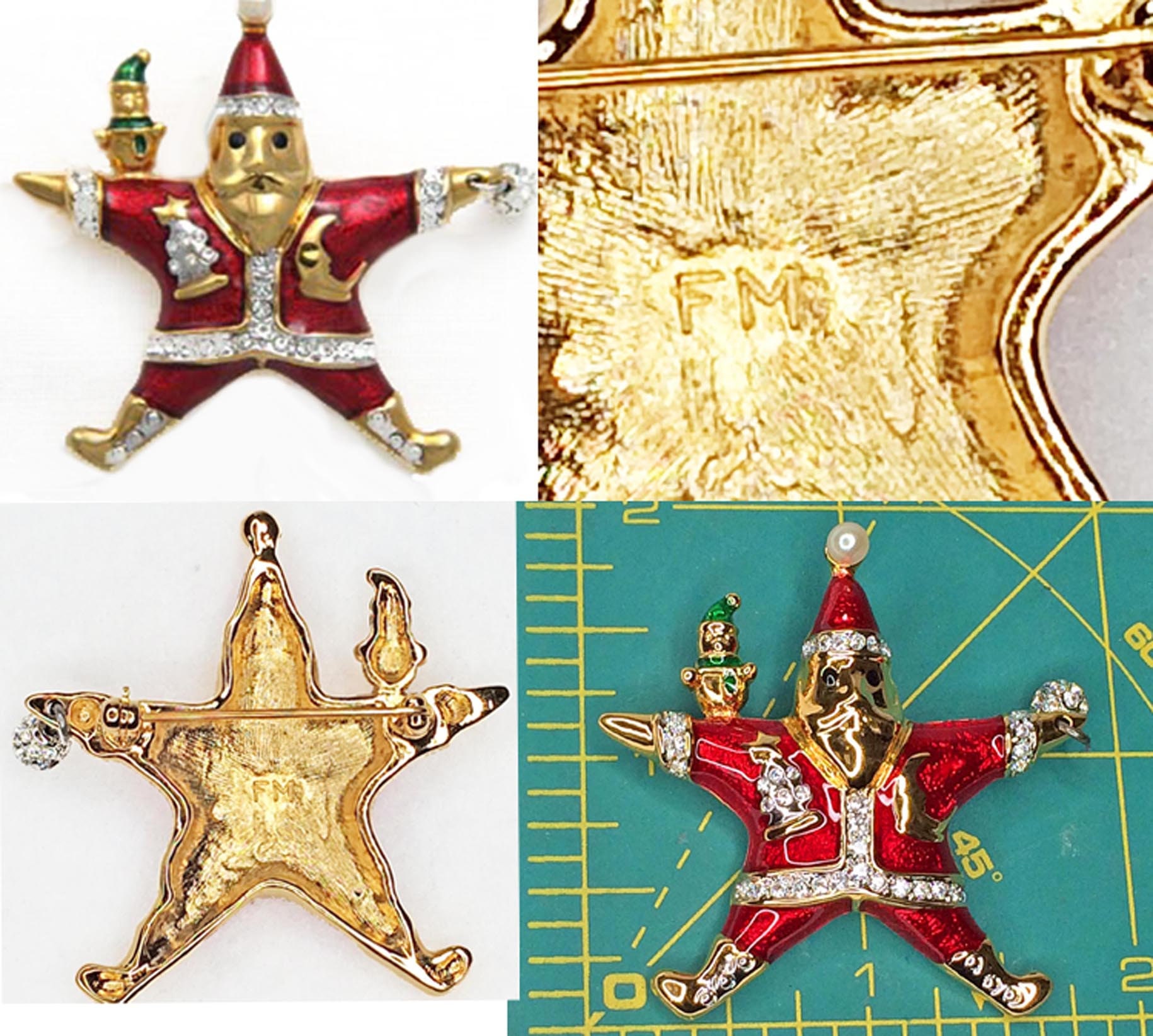 Vintage Kenneth Lane Christmas Pin Brooch Set Franklin Mint - Etsy