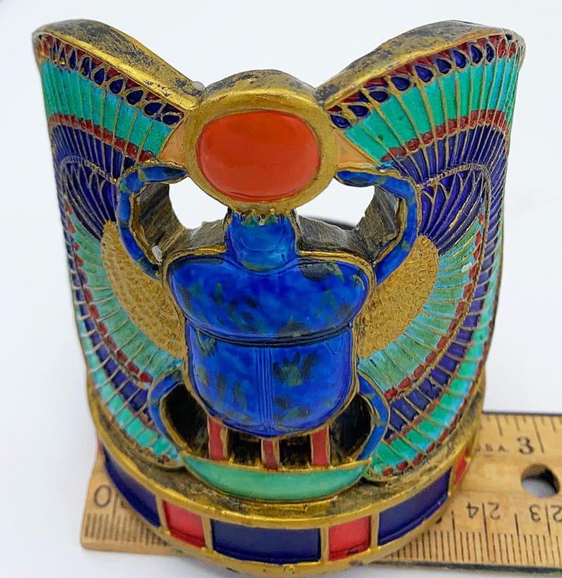 Vintage Egyptian Scarab Candle Holders Set of 2 - Free Shipping - Etsy