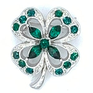 Vintage St. Patrick's Day Shamrock Clover Pin Brooch Emerald Green ...