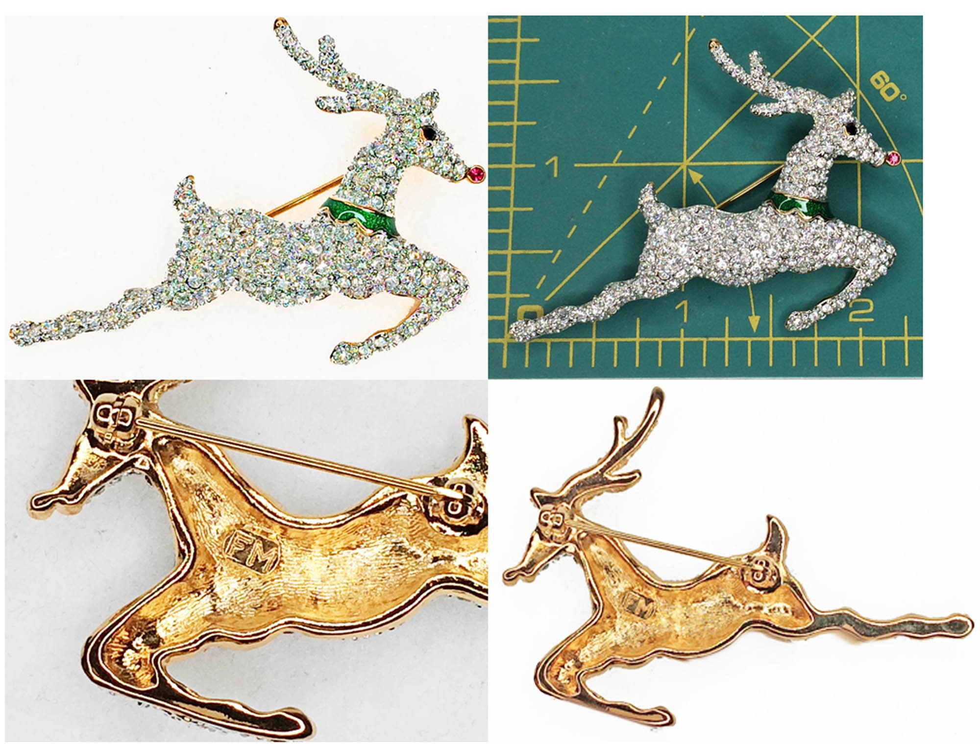 Vintage Kenneth Lane Christmas Pin Brooch Set Franklin Mint - Etsy