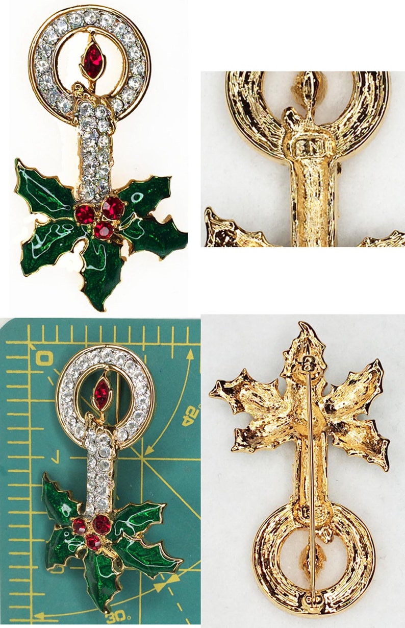 Vintage Kenneth Lane Christmas Pin Brooch Set Franklin Mint - Etsy