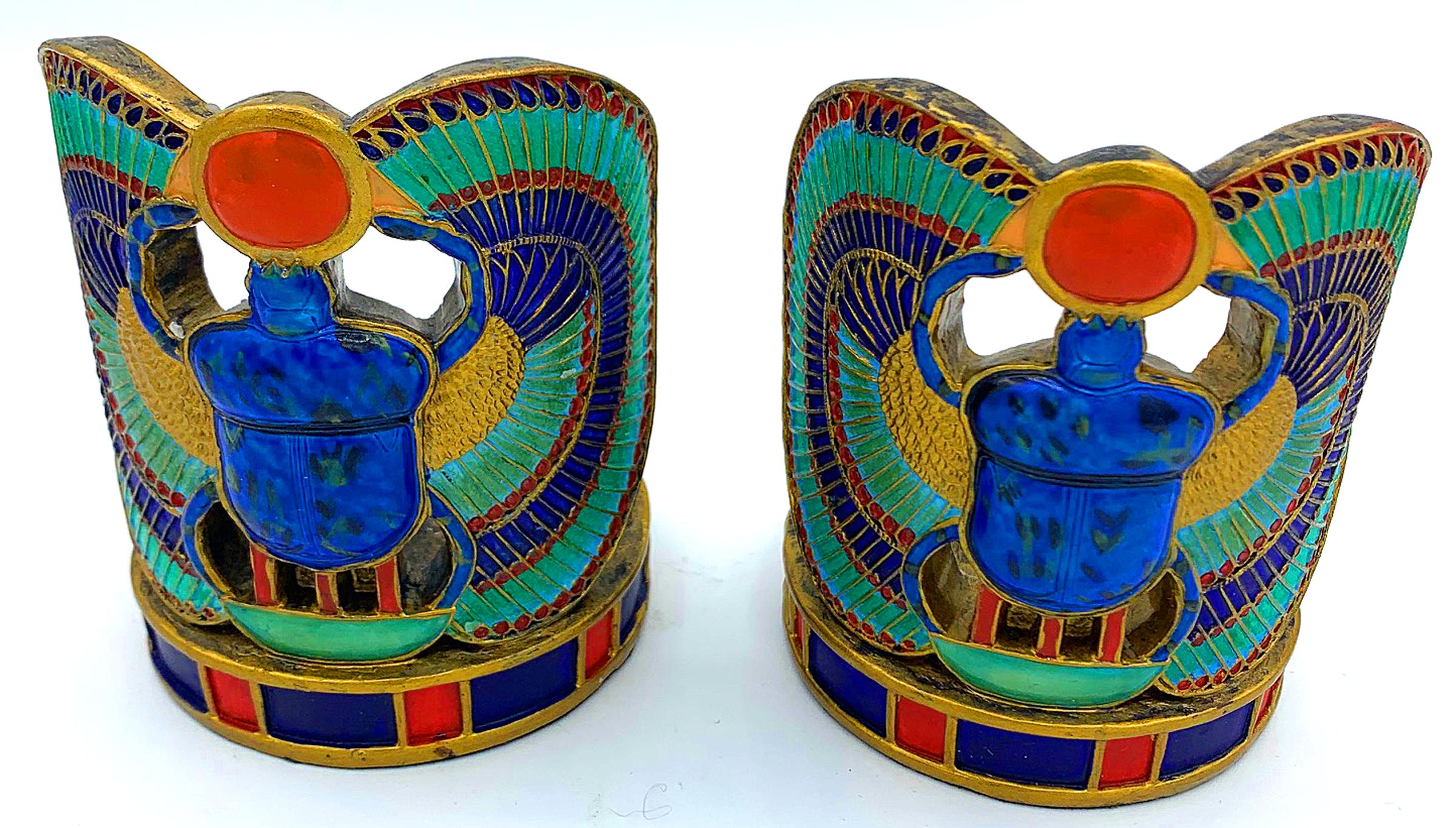 Vintage Egyptian Scarab Candle Holders Set of 2 - Free Shipping - Etsy