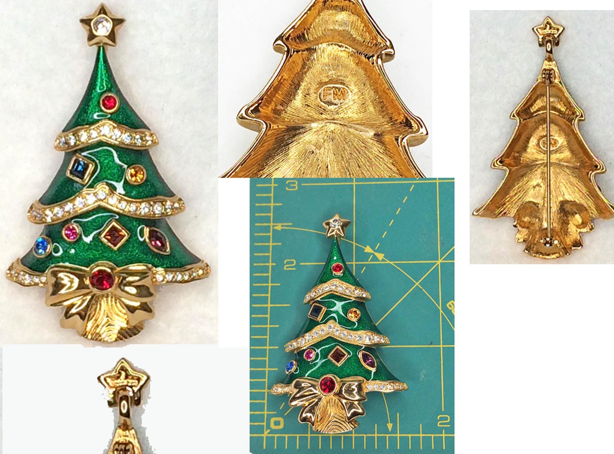 Vintage Kenneth Lane Christmas Pin Brooch Set Franklin Mint - Etsy