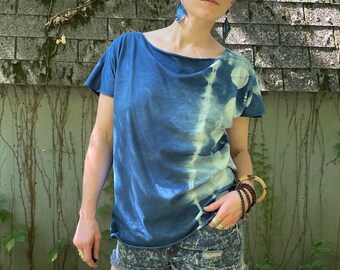 Natural Indigo Hand Dyed Shibori Tie Dye T-shirt - Etsy