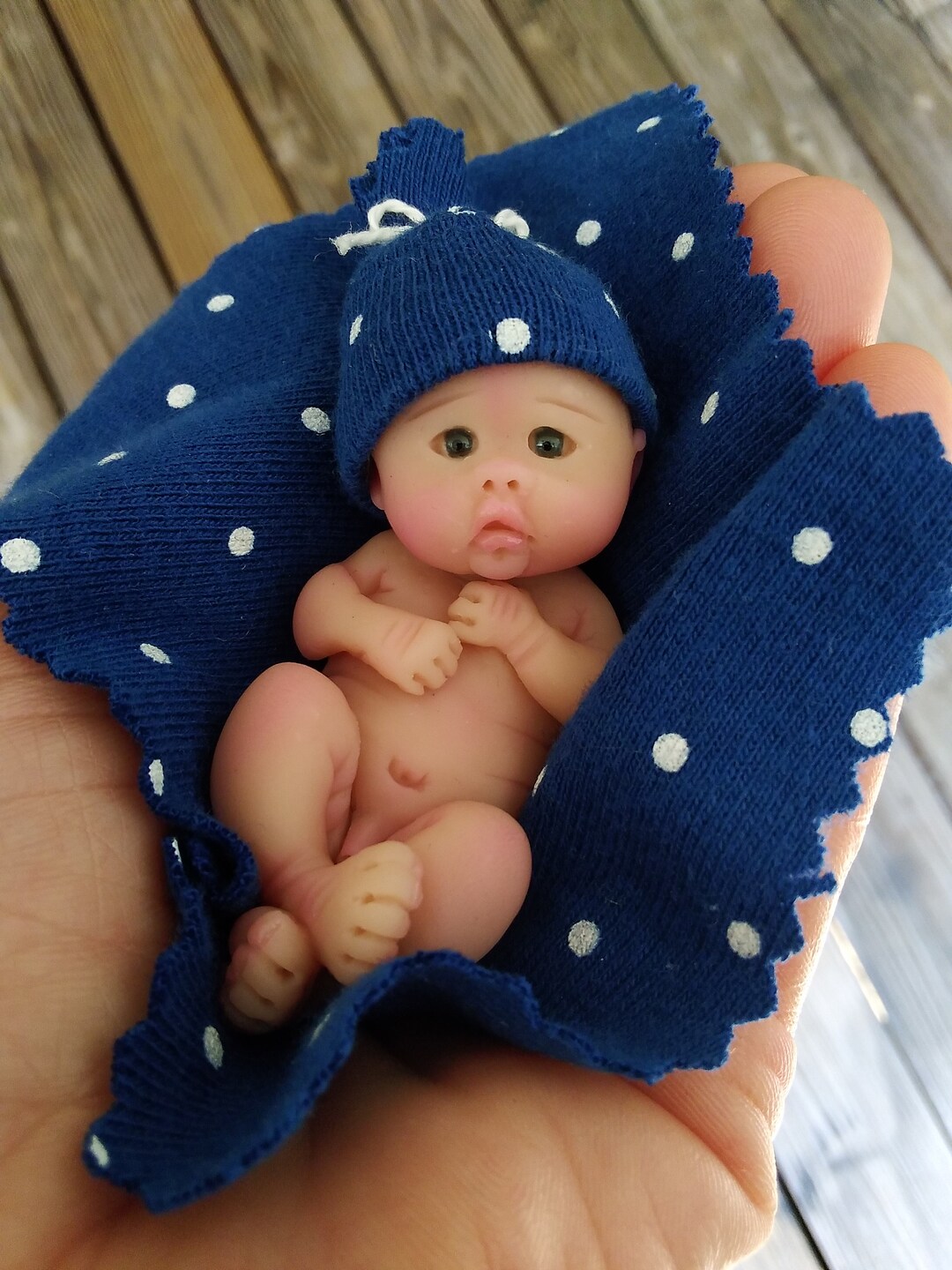 Polymer Clay Babies Awake Blue Eyes Anatomically Correct Baby Boy SIZE ...