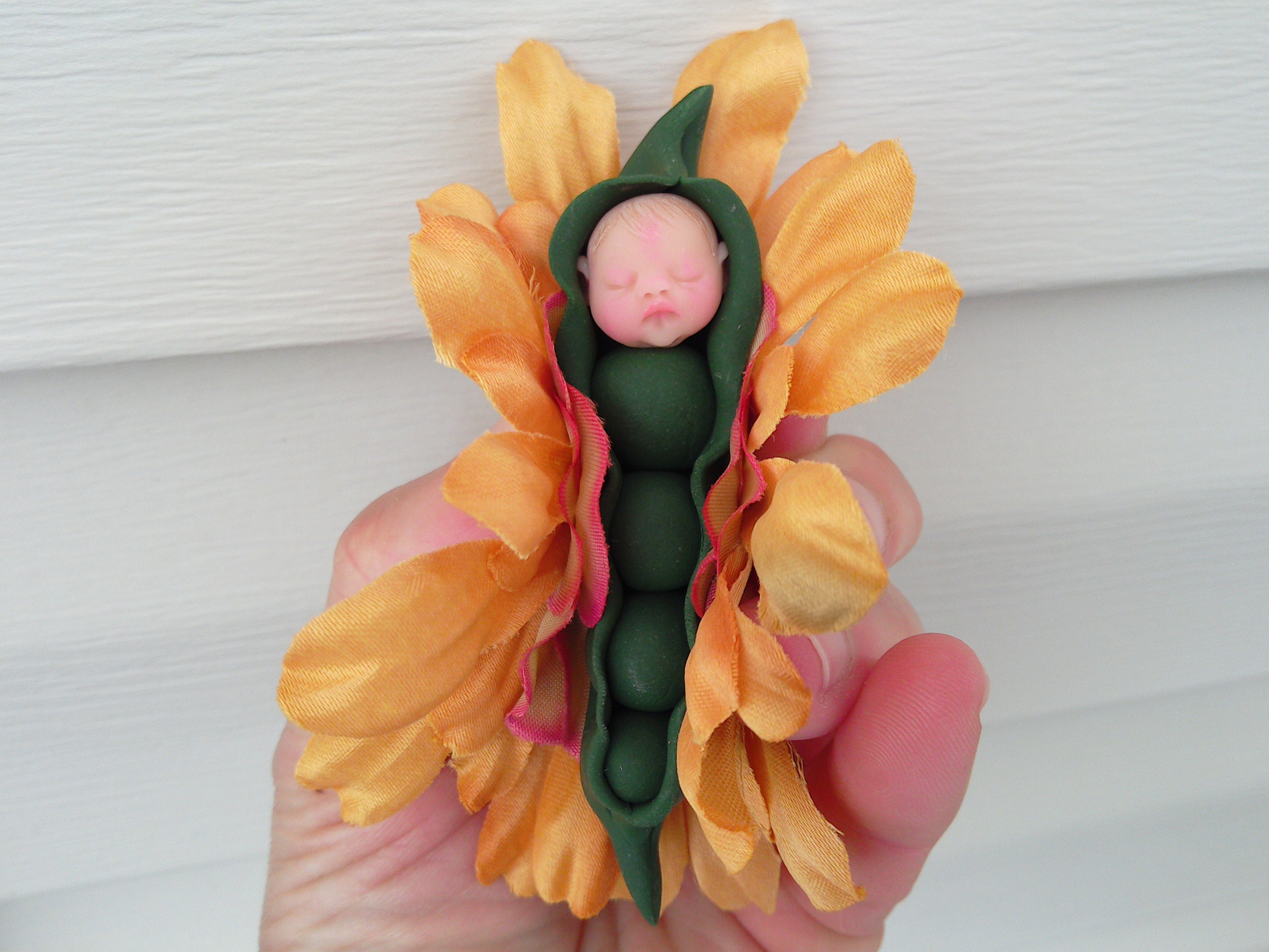 Polymer Clay Babies Micro Mini Pea Pod Baby SIZE 3.5 | Etsy