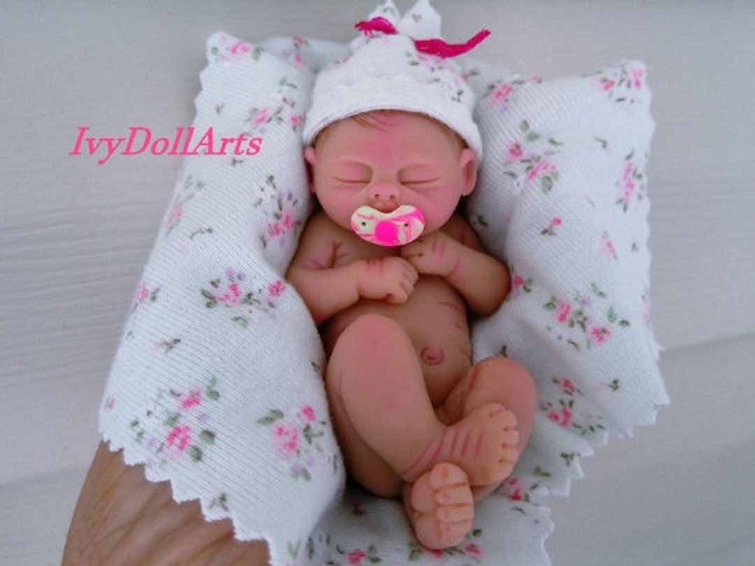 Polymer Clay Babies Sleeping Newborn Baby Girl SIZE 3.5 With Removable ...