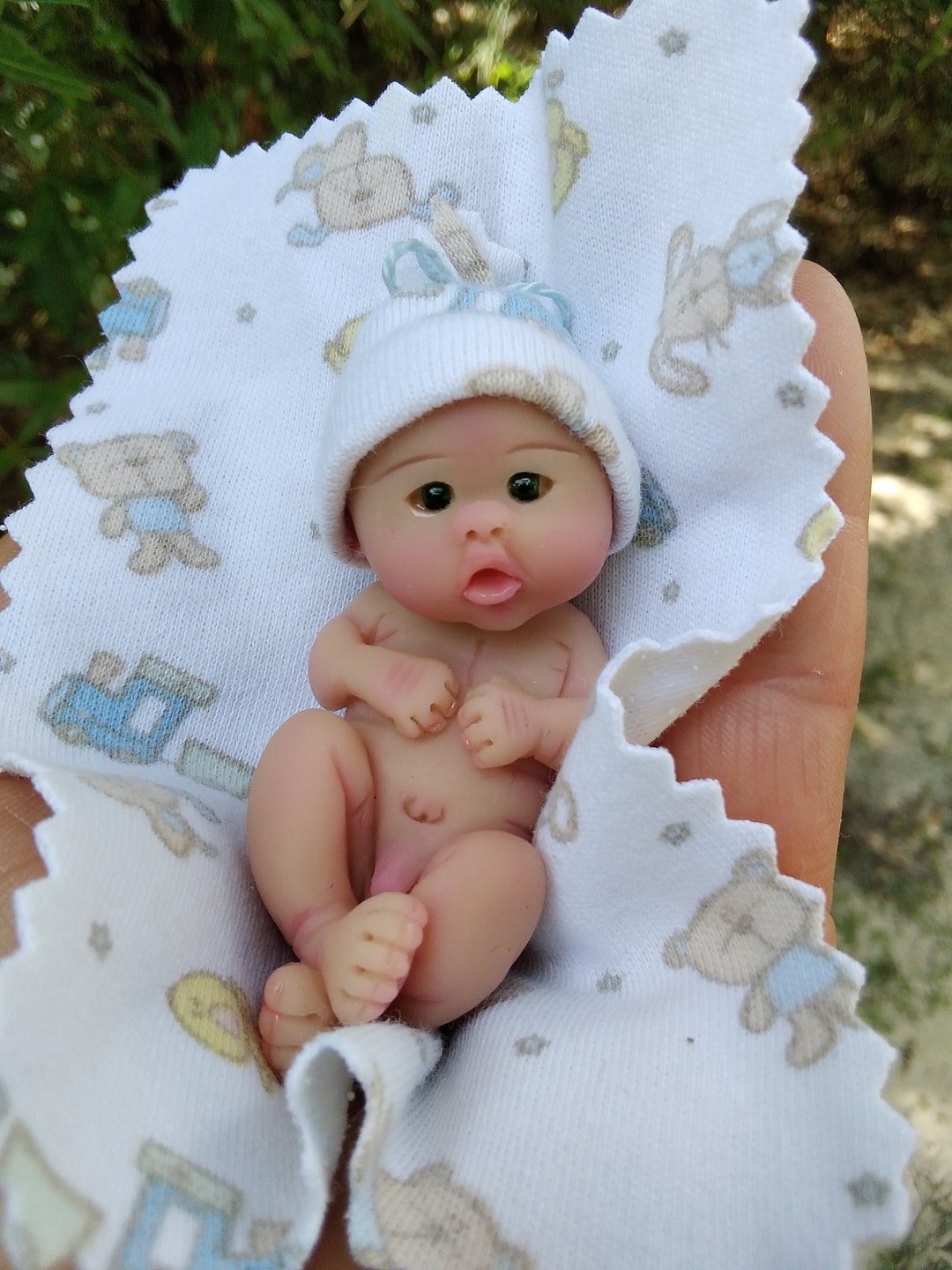 Polymer Clay Babies Awake Green Eyes Anatomically Correct Baby Boy SIZE ...