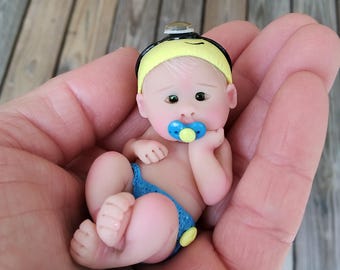 Polymer Clay Babies Awake Blue Eyes Anatomically Correct Baby Boy SIZE ...