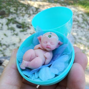 Polymer Clay Babies Micro Mini Asleep Butterfly Baby Fairy Elf SIZE 1.5 ...