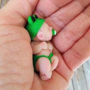 Polymer Clay Babies Micro Mini Asleep Froggy Baby SIZE 1.99 Gift ...