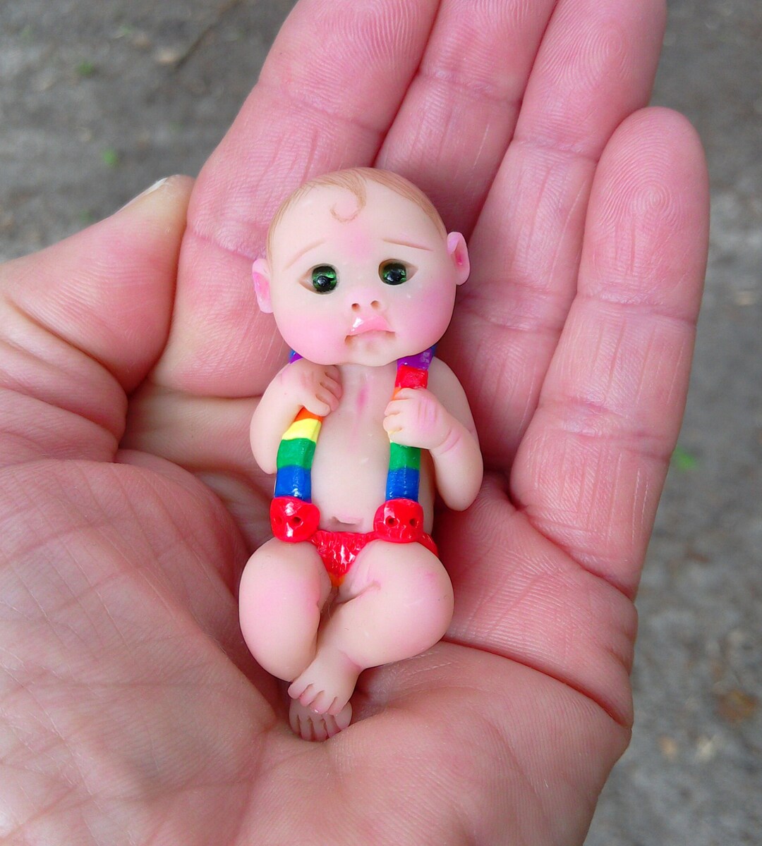 Polymer Clay Babies ivy's Rainbow Baby Awake - Etsy