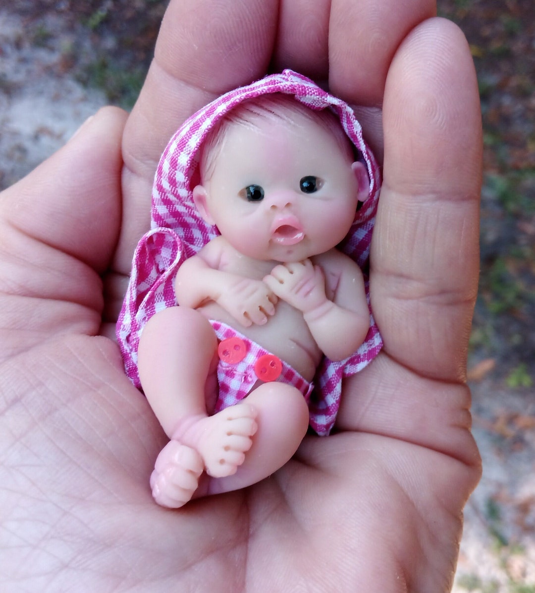 Polymer Clay Babies Awake Blue Eyes Baby SIZE 2.0 Gift Collectible ...