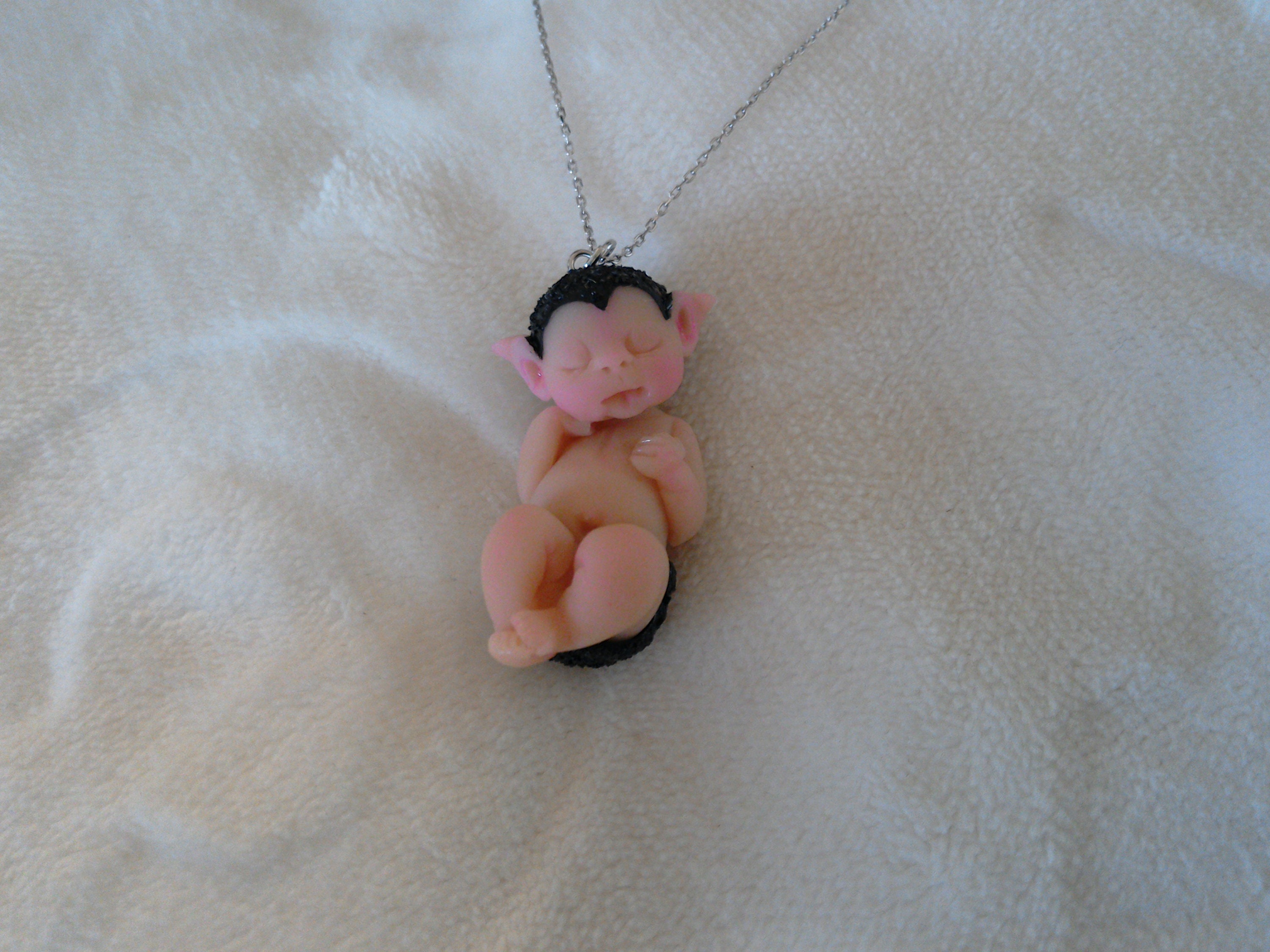 Polymer Clay Babies Micro Mini Baby Elf Necklace SIZE 1.5' | Etsy