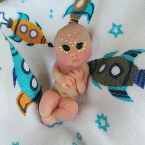 Polymer Clay Babies Micro Mini Baby Alien ET SIZE 1.99 Gift Collectible ...