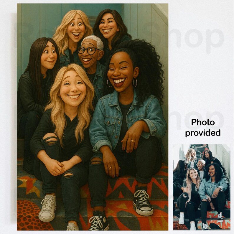 Personalized Cartoon Humor Portrait PNG, Custom Pet Caricature Gift ...