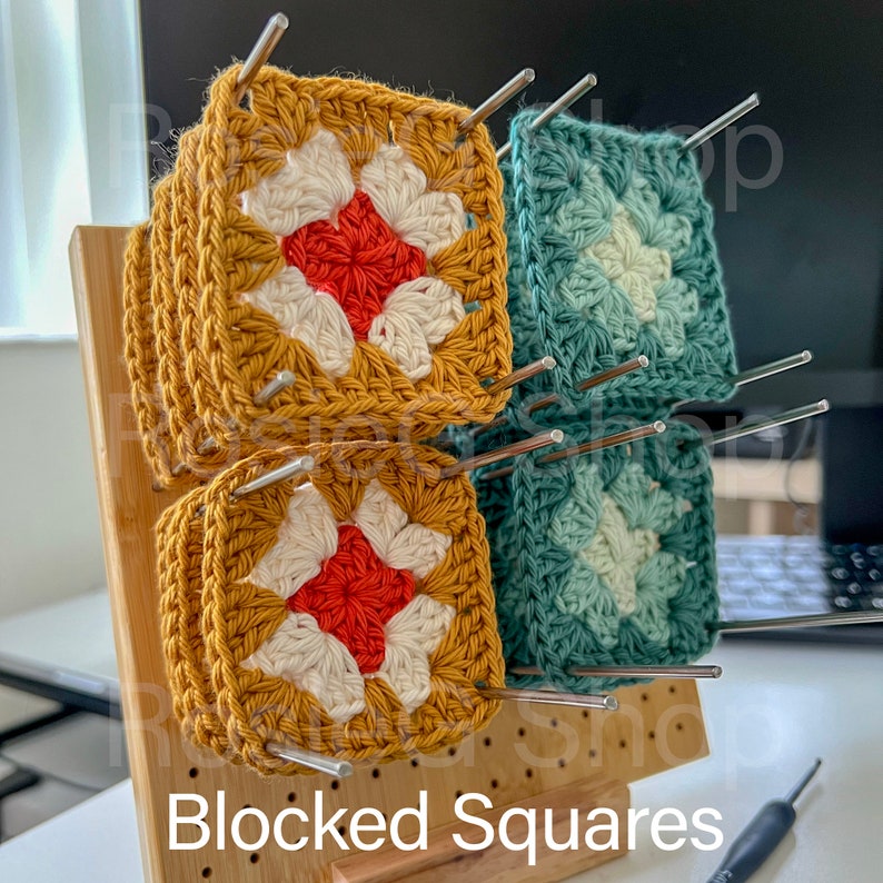 Granny Squares Crochet, Blocked Granny Squares, Unassembled Complete ...