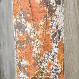 Scrollwork Skeleton Key Necklace / Brass Skeleton Key / 24 Ball and ...