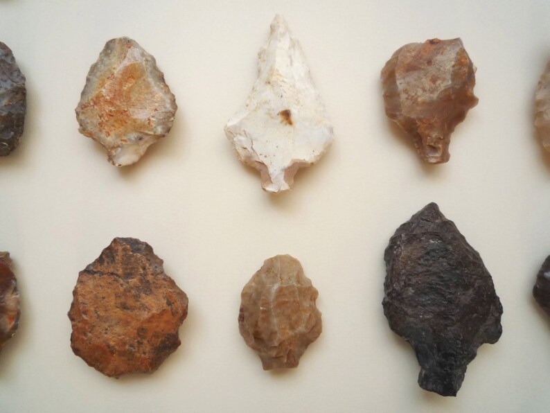 Paleolithic Arrowheads in 3D Frame Veneered Frame Authentic - Etsy