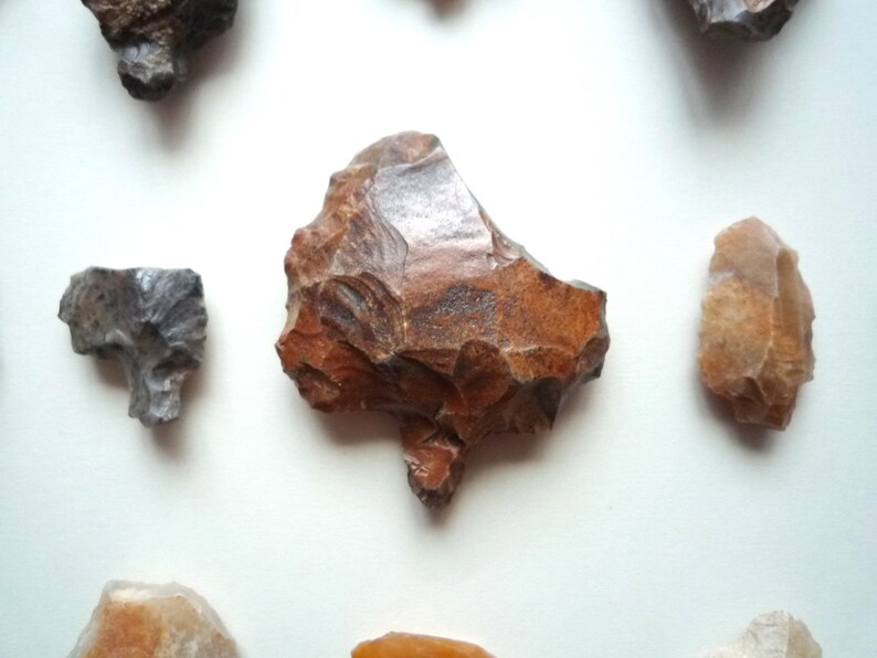 Paleolithic Arrowheads in 3D Frame, Veneered Frame, Authentic Saharan ...