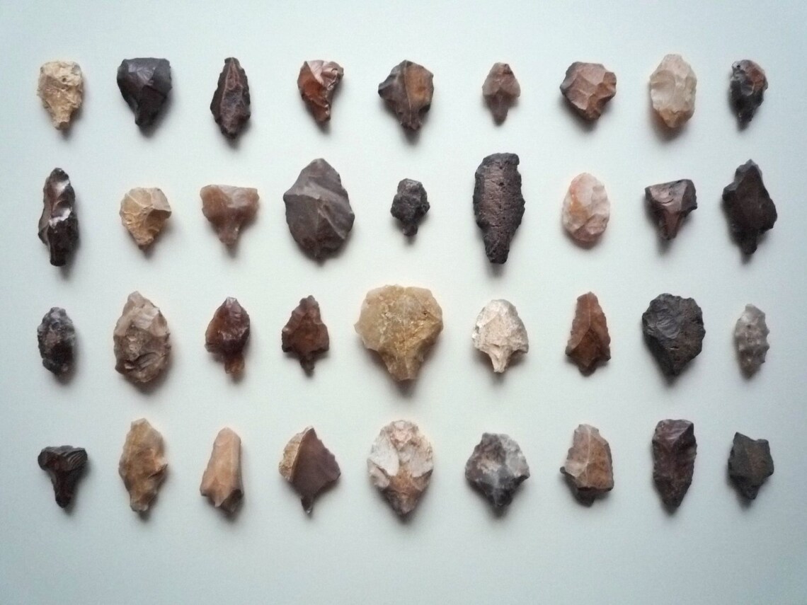 Paleolithic Arrowheads in 3D Frame Veneered Frame Authentic - Etsy