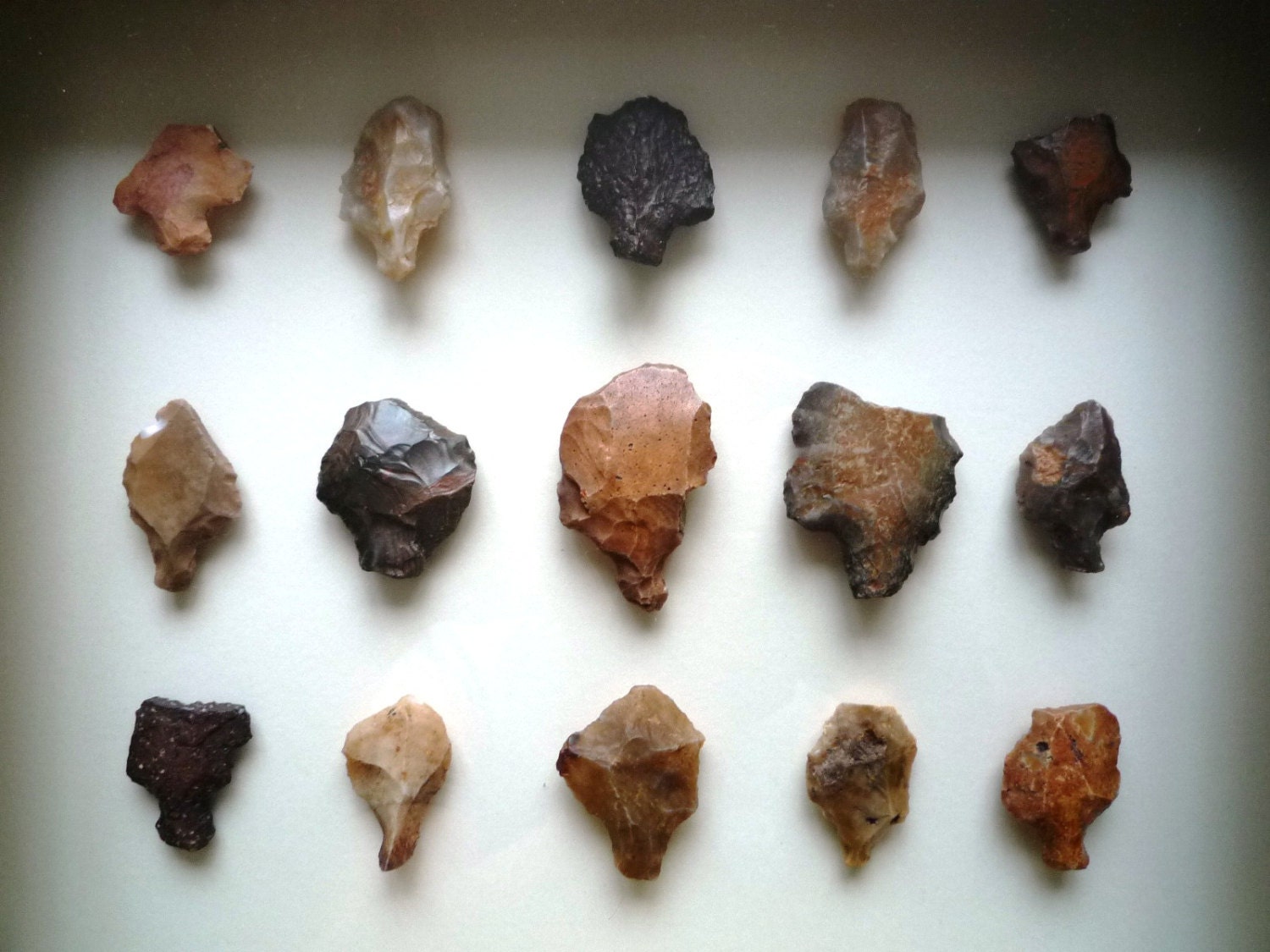 Paleolithic Arrowheads in 3D Frame, Veneered Frame, Authentic Saharan ...