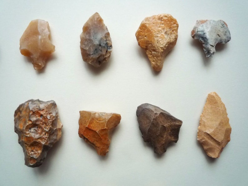 Paleolithic Arrowheads in 3D Frame Veneered Frame Authentic - Etsy