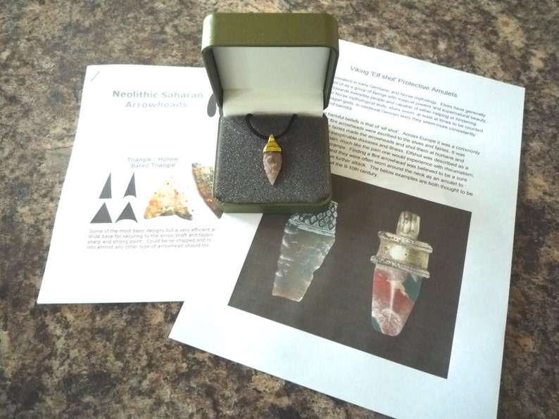 Elf Shot Viking Pendant and Necklace, Genuine Neolithic Arrowhead ...