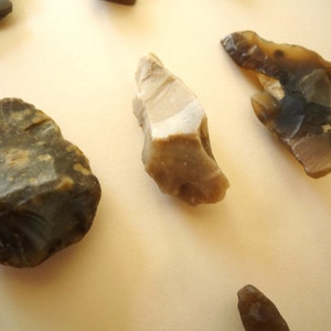 British Neolithic / Mesolithic Flint Tools / Scrapers in 3D Pine Frame ...