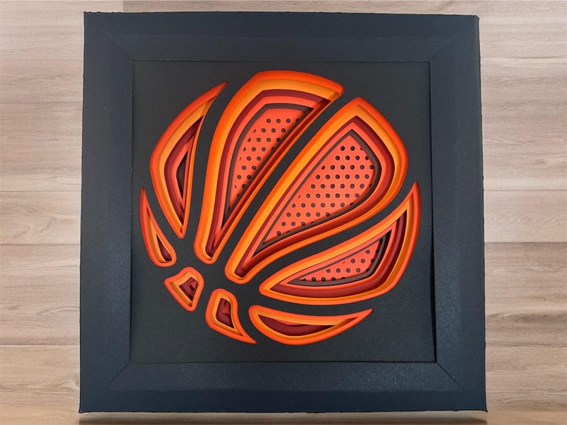 3D Lit Basketball Shadow Box - Light up Sports Decor, Basketball Gift ...