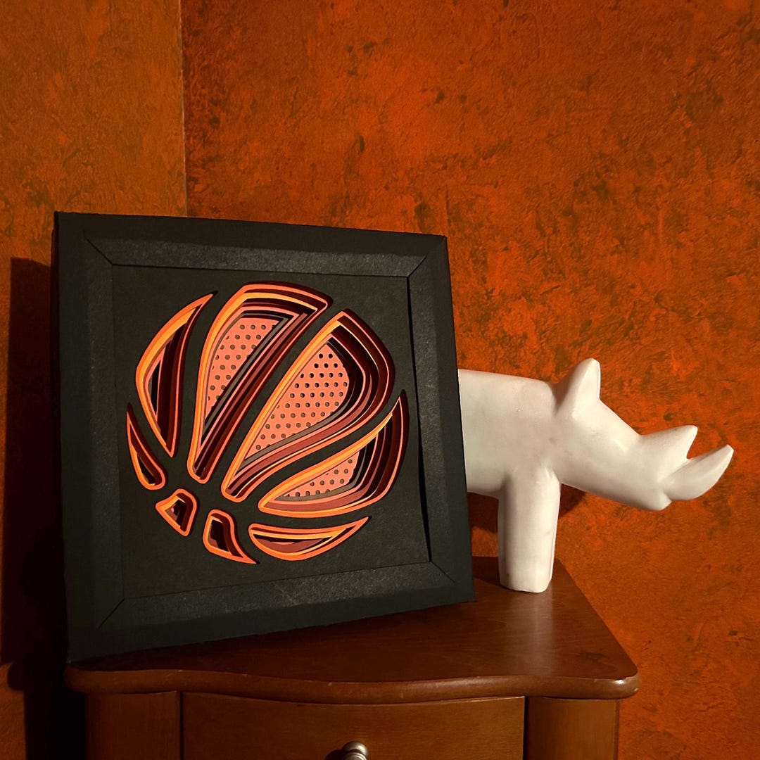 3D Lit Basketball Shadow Box - Light up Sports Decor, Basketball Gift ...