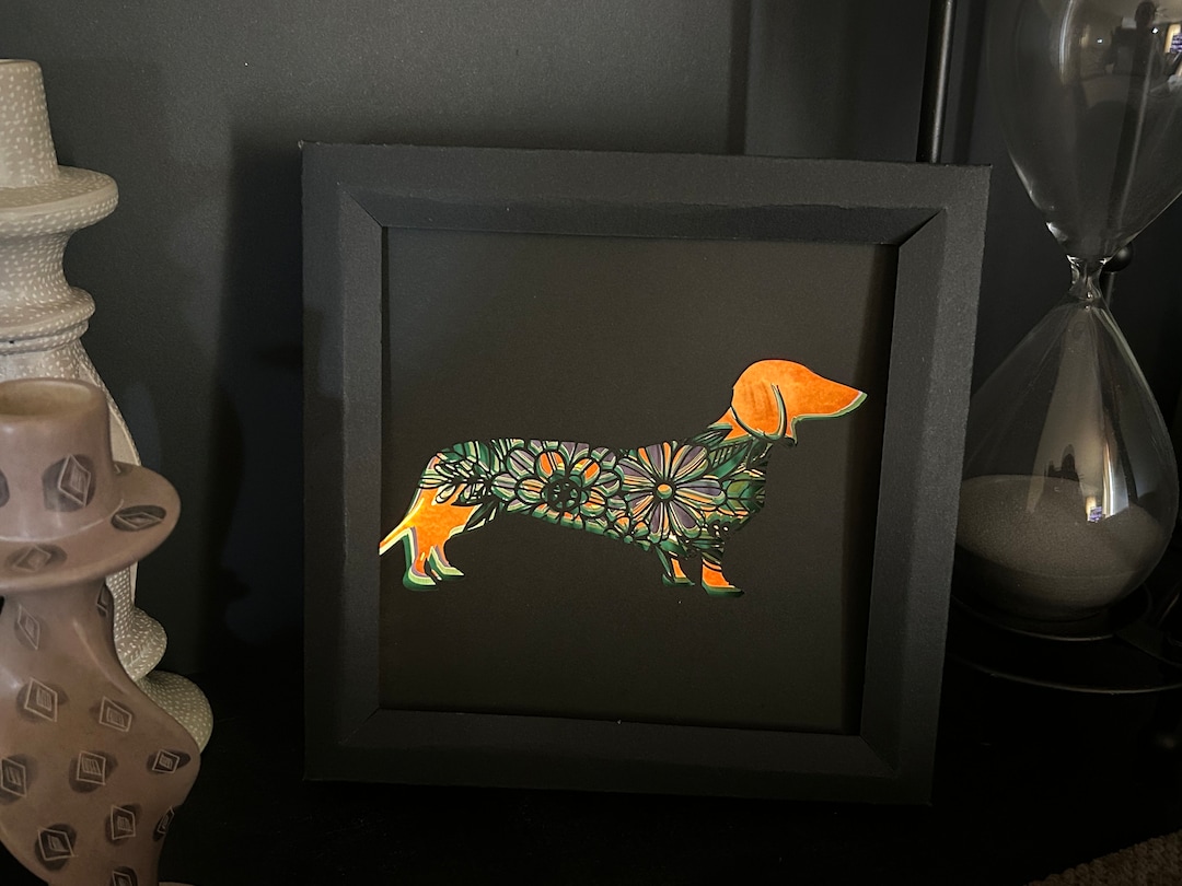 Lovely 3D Layered Dachshund Shadow Box for Dog Lover. Unique Gift of ...