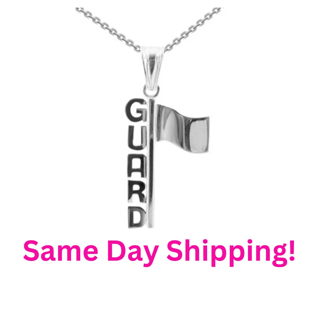 Color Winter Guard Flag Silver Necklace - Etsy