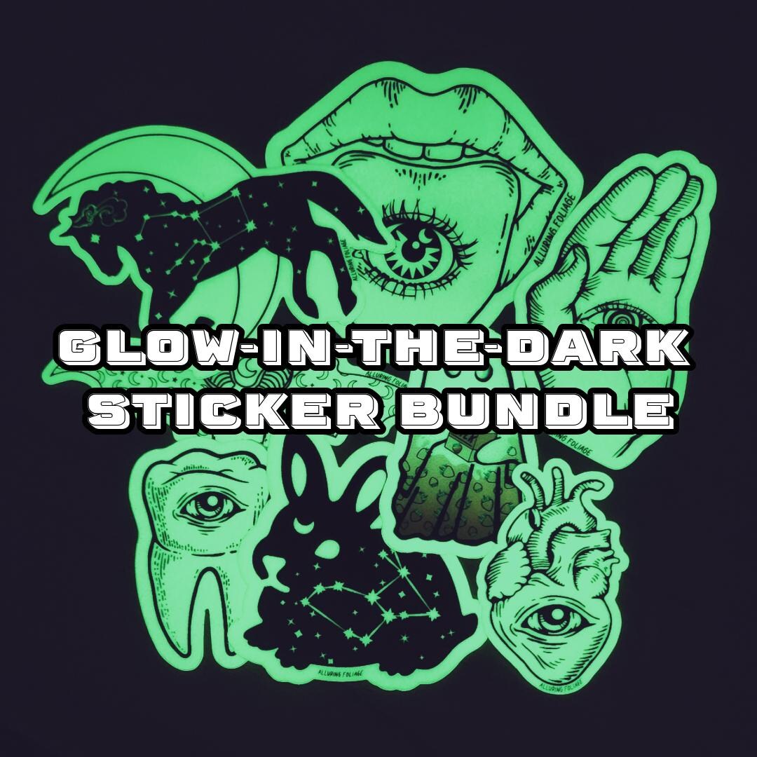 Glow-in-the-dark Sticker Bundle, Add More & Save, Handmade Glossy ...