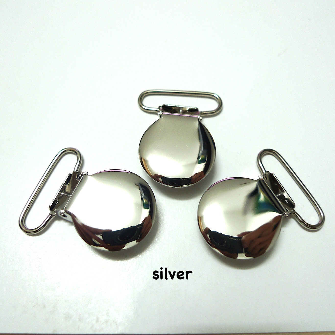 Metal Pacifier Clip (1" Round) Suspender Clip. Paci Holder. Mitten Clip ...