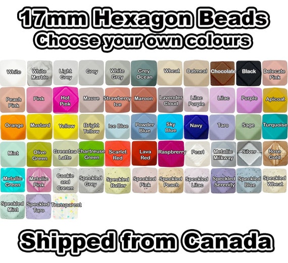 17mm Hexagon Bulk Lot of 100 Silicone Beads. Loose Highest Quality BPA Free Silicone Craft Supplies Canada USA Europe. Wholesale Discount. Etsy Ireland