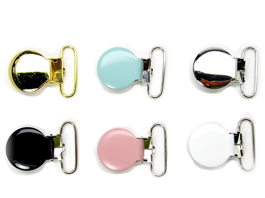 Metal Pacifier Clip (1" Round) Suspender Clip. Paci Holder. Mitten Clip ...